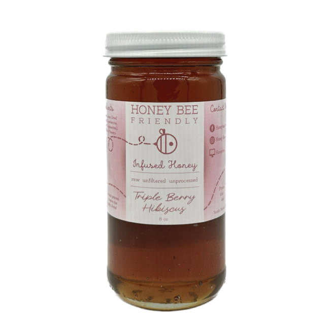 Triple Berry Hibiscus Infused Honey | Honey Bee Friendly